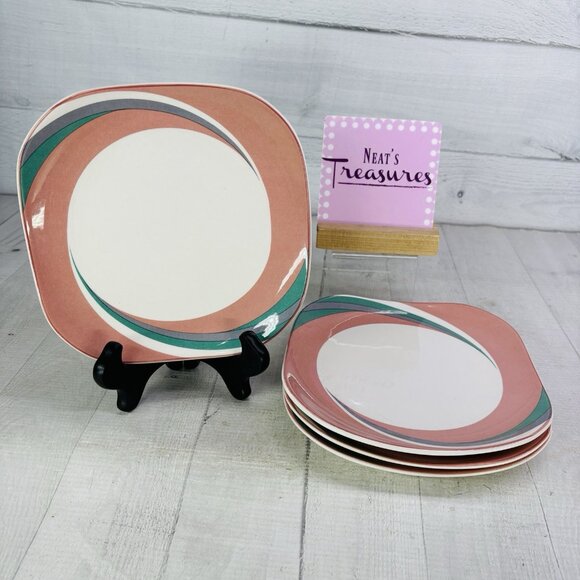 Sango | Dining | 98s Sango Quadrille Pinwheel Pink Wave Semi Porcelain ...